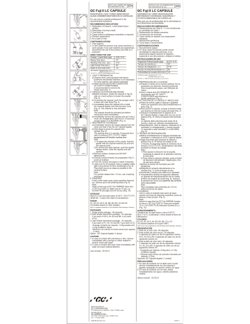 GC CORPORATION Fuji II LC CAPSULE Instructions For Use | Manualzz