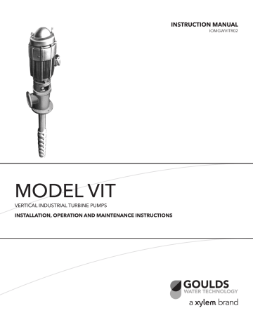 Goulds Pumps VIT Installation, Operation And Maintenance Instructions ...