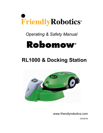 Friendly Robotics Robomow RL1000 Operating & Safety Manual | Manualzz