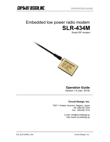 CIRCUIT DESIGN SLR-434M Operation Manual | Manualzz