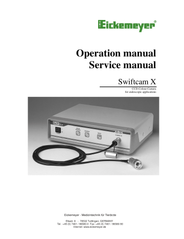 Eickemeyer Swiftcam X Operation Manual Service Manual | Manualzz