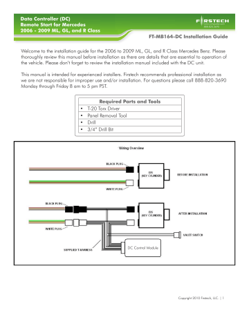 Firstech DATA CONTROLLER FT-MB164-DC Installation Manual | Manualzz