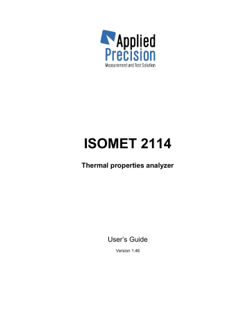 Applied Precision ISOMET 2114 User Manual | Manualzz
