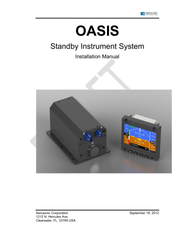 Aerosonic OASIS Installation Manual | Manualzz