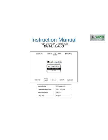 BG Trade BGT-Link-A3G Instruction Manual | Manualzz
