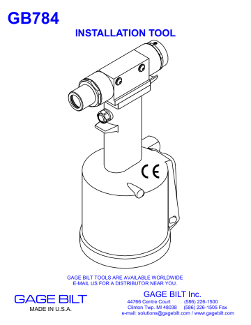 Gage Bilt GB784 Installation Instruction | Manualzz