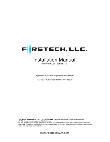 Firstech CM-900 Installation Manual | Manualzz