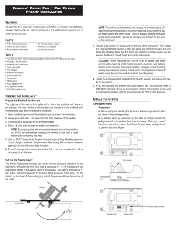Fishman PREFIX PRO Installation Manual | Manualzz
