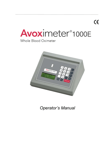 Accriva avoximeter 1000E Operator's Manual | Manualzz