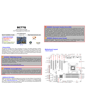 BCM Advanced Research BC77Q Quick Installation Manual | Manualzz