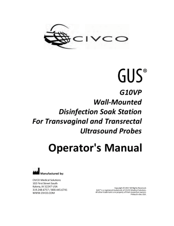 Civco GUS G10VP Operator's Manual | Manualzz