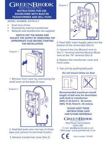 GreenBrook DHT01A-C Instructions For Use | Manualzz