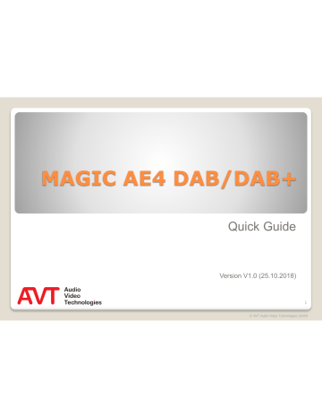 AVT MAGIC AE4 Quick Manual | Manualzz