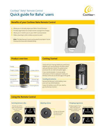 Cochlear Baha Quick Manual | Manualzz
