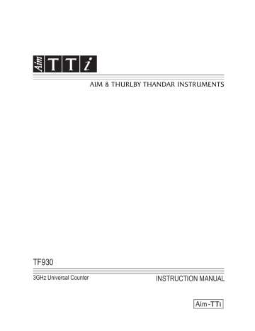 Aim-TTI tf930 Instruction Manual | Manualzz