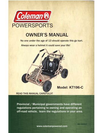 Coleman Powersports KT196-C Owner's Manual | Manualzz