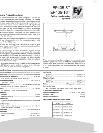 Electro-Voice EP405-8T User Manual | Manualzz