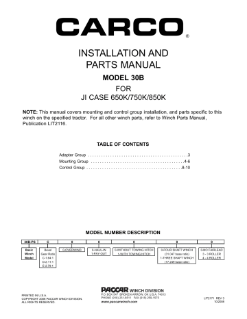 Carco 30B Installation Manual | Manualzz
