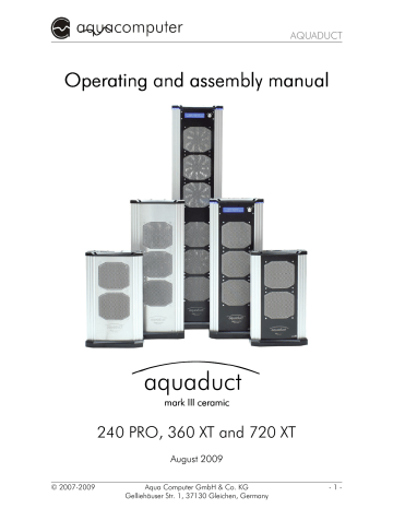 Aqua Computer Aquaduct 360 XT Operating And Assembly Manual | Manualzz