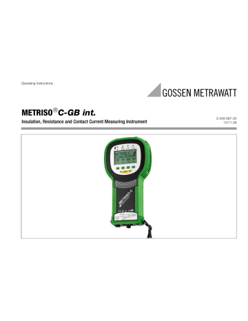 Gossen MetraWatt METRISO C Operating Instructions Manual | Manualzz