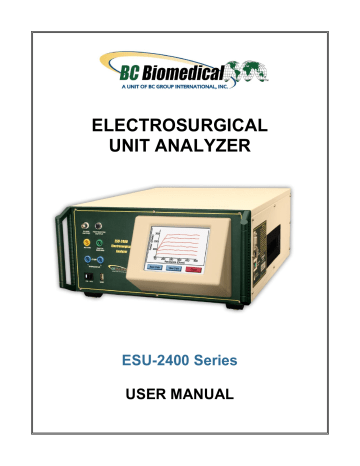 BC Biomedical ESU-2400, ESU-2400H User Manual | Manualzz