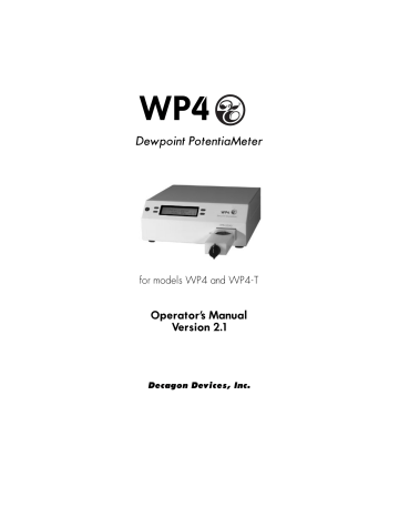 Decagon WP4, WP4-T Operator's Manual | Manualzz