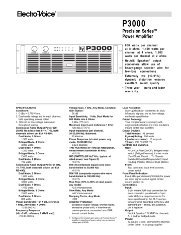 Electro-Voice Precision P3000 Specifications | Manualzz