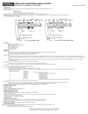 Fowler 54-100-042-1 Instructions | Manualzz