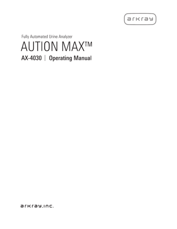 Arkray AUTION MAX AX-4030 Operating Manual | Manualzz