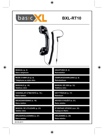 Basic XL BXL-RT10 Manual | Manualzz
