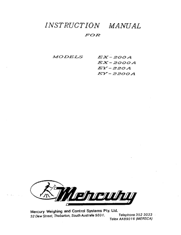 A&D EX-2000A, EX-200A, EY-2200A, EY-220A Instruction Manual | Manualzz