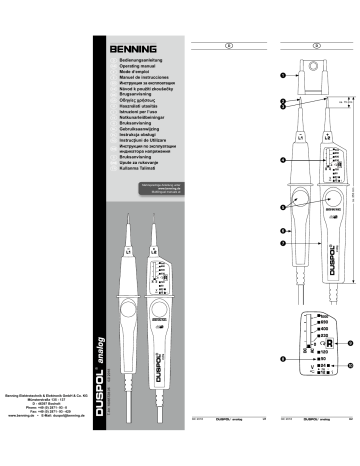 Benning DUSPOL analog Operating Manual | Manualzz