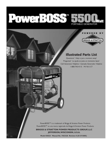 Briggs & Stratton PowerBoss 030221 Illustrated Parts List | Manualzz