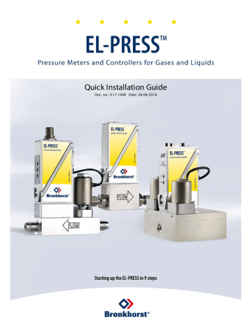 BRONKHORST EL-PRESS Quick Installation Manual | Manualzz