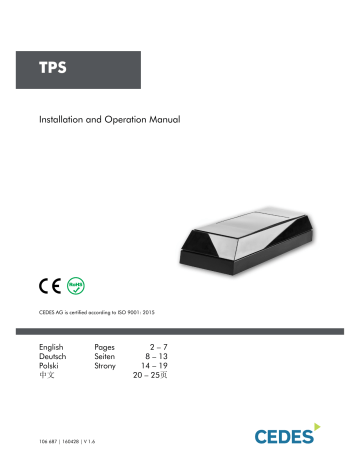 Cedes TPS Installation And Operation Manual | Manualzz