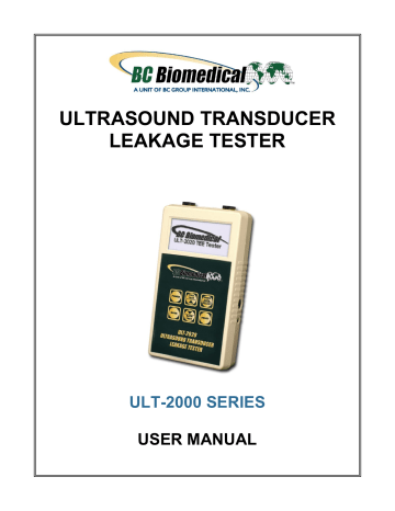 BC Biomedical ULT-2000 series User Manual | Manualzz