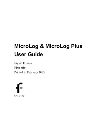 Fourier MicroLog, MicroLog Plus User Manual | Manualzz