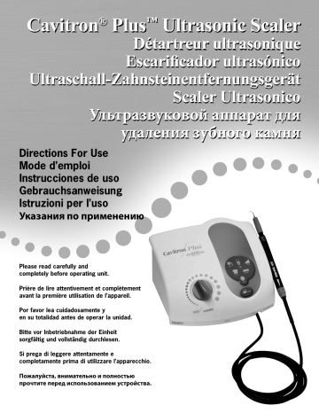 DENTSPLY Cavitron Plus Directions For Use Manual | Manualzz