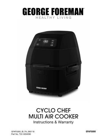 George Foreman CYCLO CHEF GFAF5000 Instructions Manual | Manualzz