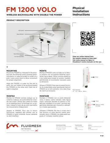 Fluidmesh FM 1200 volo Installation Instructions | Manualzz