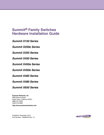 Summit X650 Series Switch LEDs. Extreme Networks Summit X460 Series ...