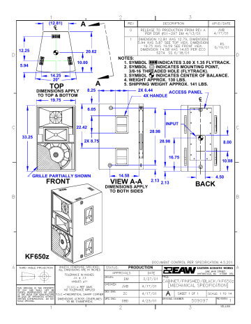 EAW KF650z Dimensional Drawing | Manualzz