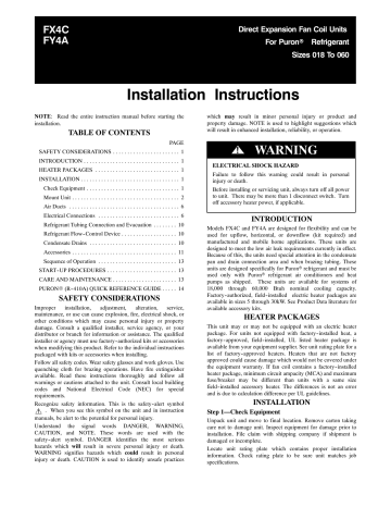 DMS FX4C, FY4A Installation Instructions Manual | Manualzz