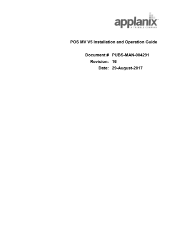 Applanix POS MV V5 Installation And Operation Manual | Manualzz