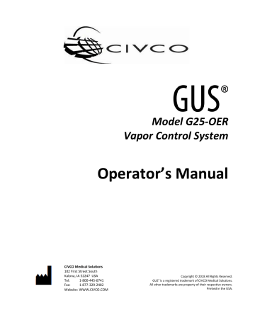 Civco GUS G25-OER Operator's Manual | Manualzz