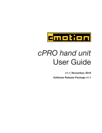 cmotion cPRO hand unit User Manual | Manualzz