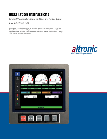 Altronic DE-4000 Installation Instructions Manual | Manualzz