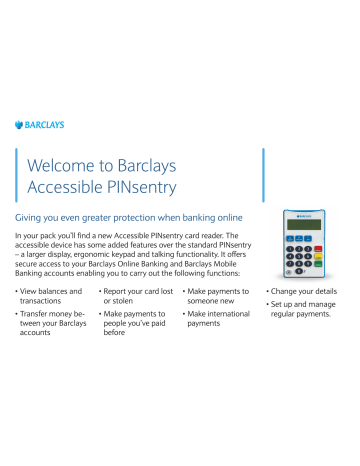 Barclays PINsentry User Manual | Manualzz