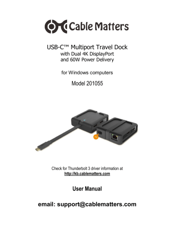 cable matters USB-C 201055 User Manual | Manualzz