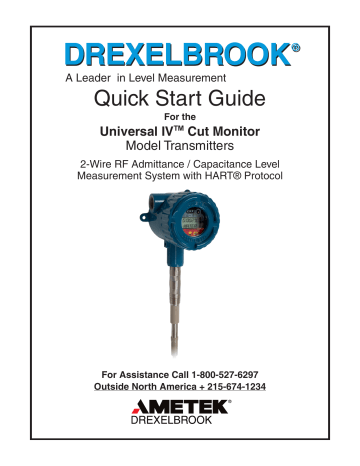 Ametek Drexelbrook Universal IV Quick Start Manual | Manualzz